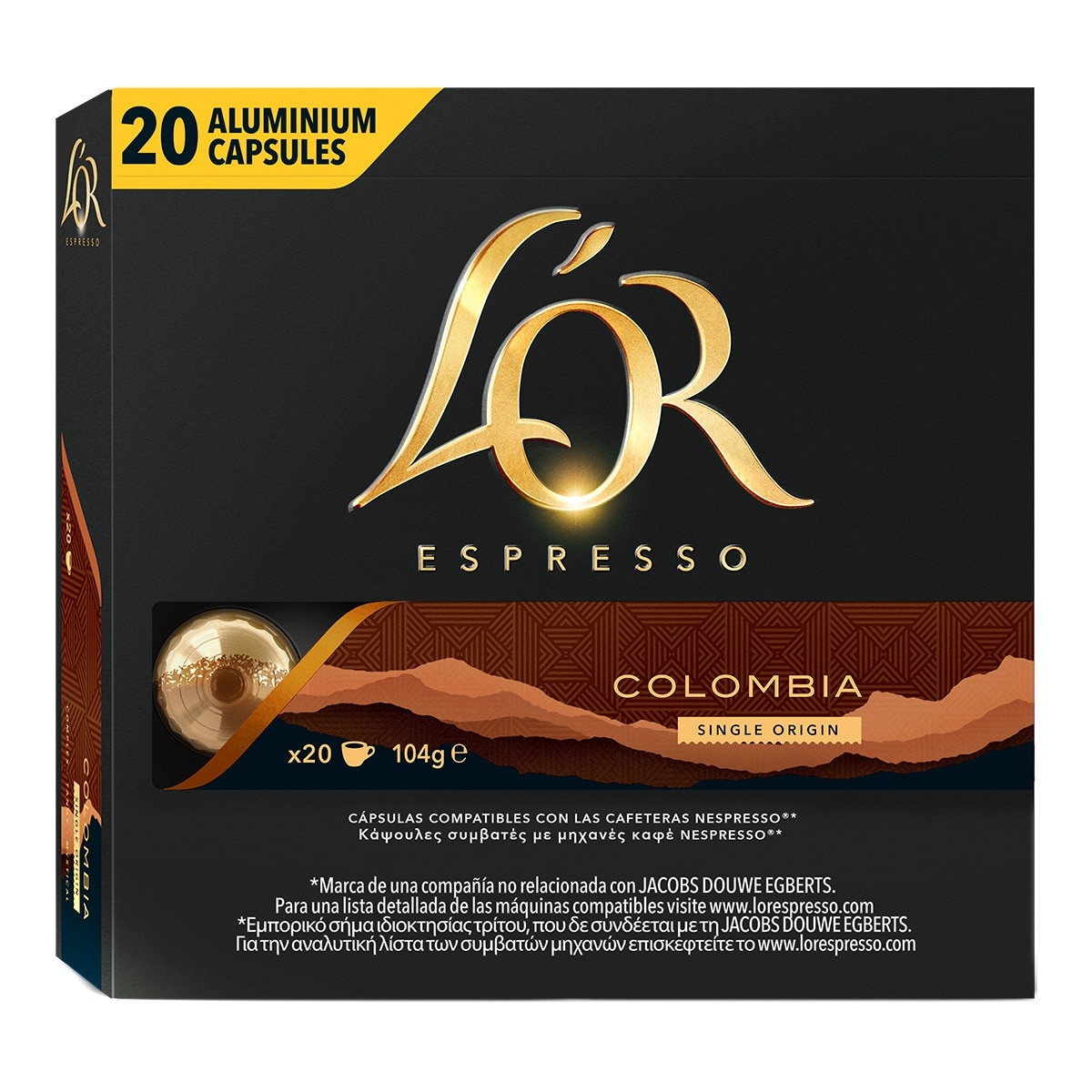 Estuche 20 cápsulas L'OR ESPRESSO café Colombia intensidad 8 ...
