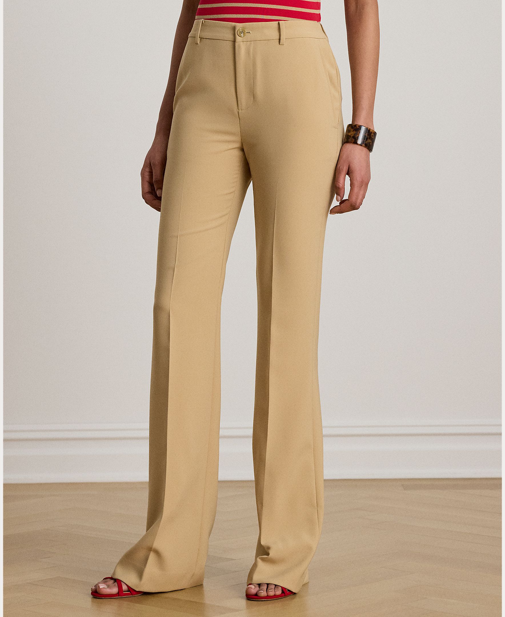 Pantalón recto de mujer de tiro alto Camel Lauren Ralph Lauren · El ...
