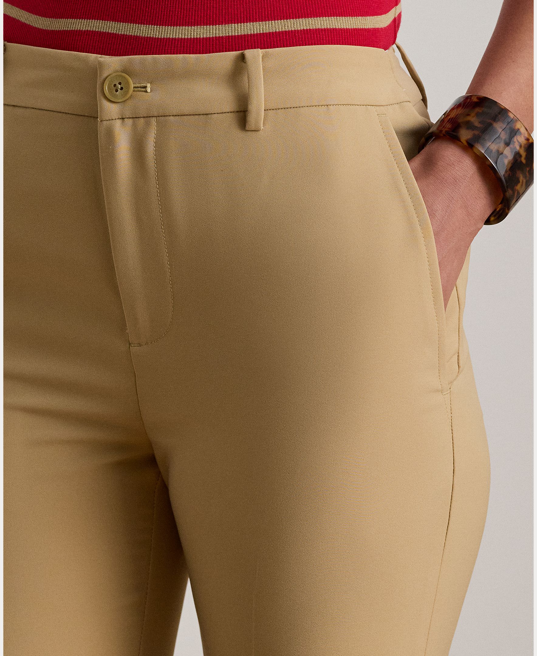 Pantalón recto de mujer de tiro alto Camel Lauren Ralph Lauren · El ...