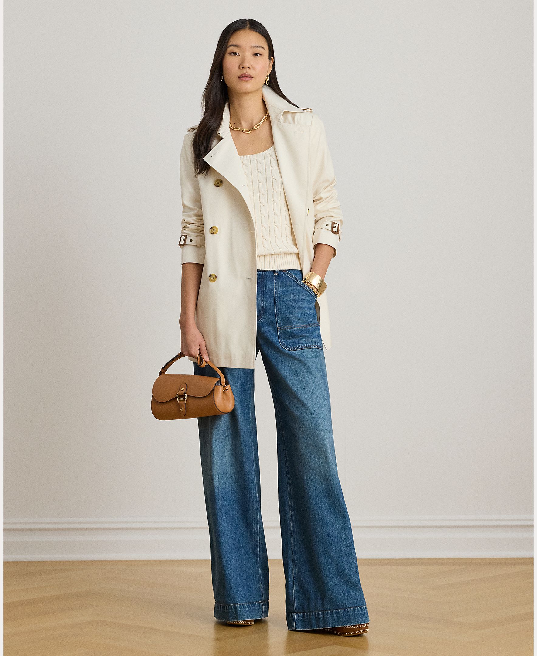 Gabardina de mujer corta con cinturón Crudo Lauren Ralph Lauren · El ...