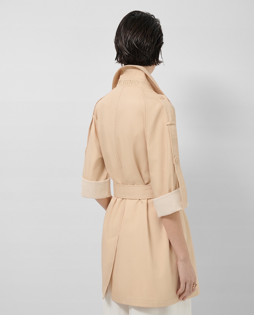 Gabardina de mujer cruzada algodón doble faz Beige Roberto Verino · El ...