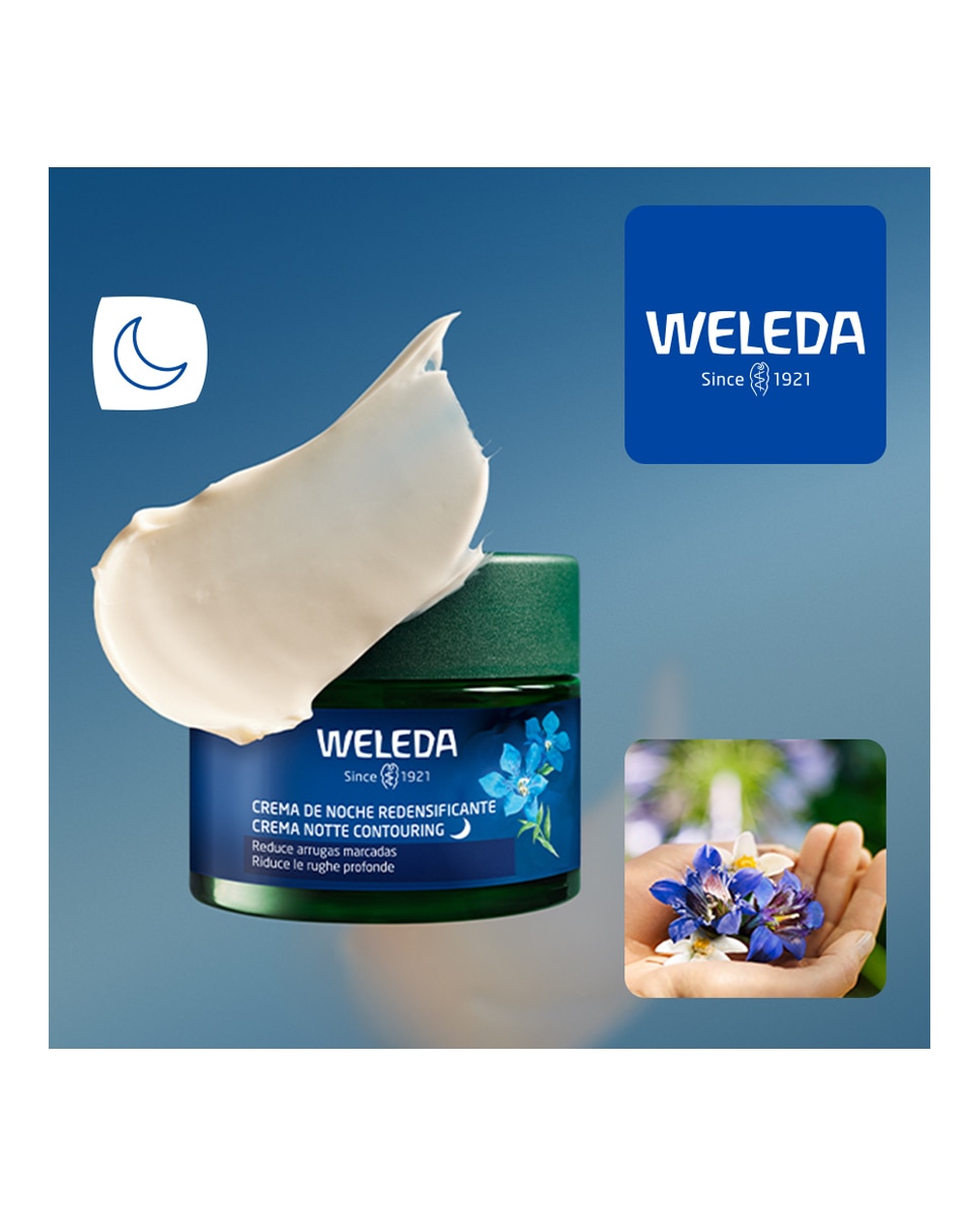 Crema de noche redensificante de Genciana azul Weleda · El Corte Inglés