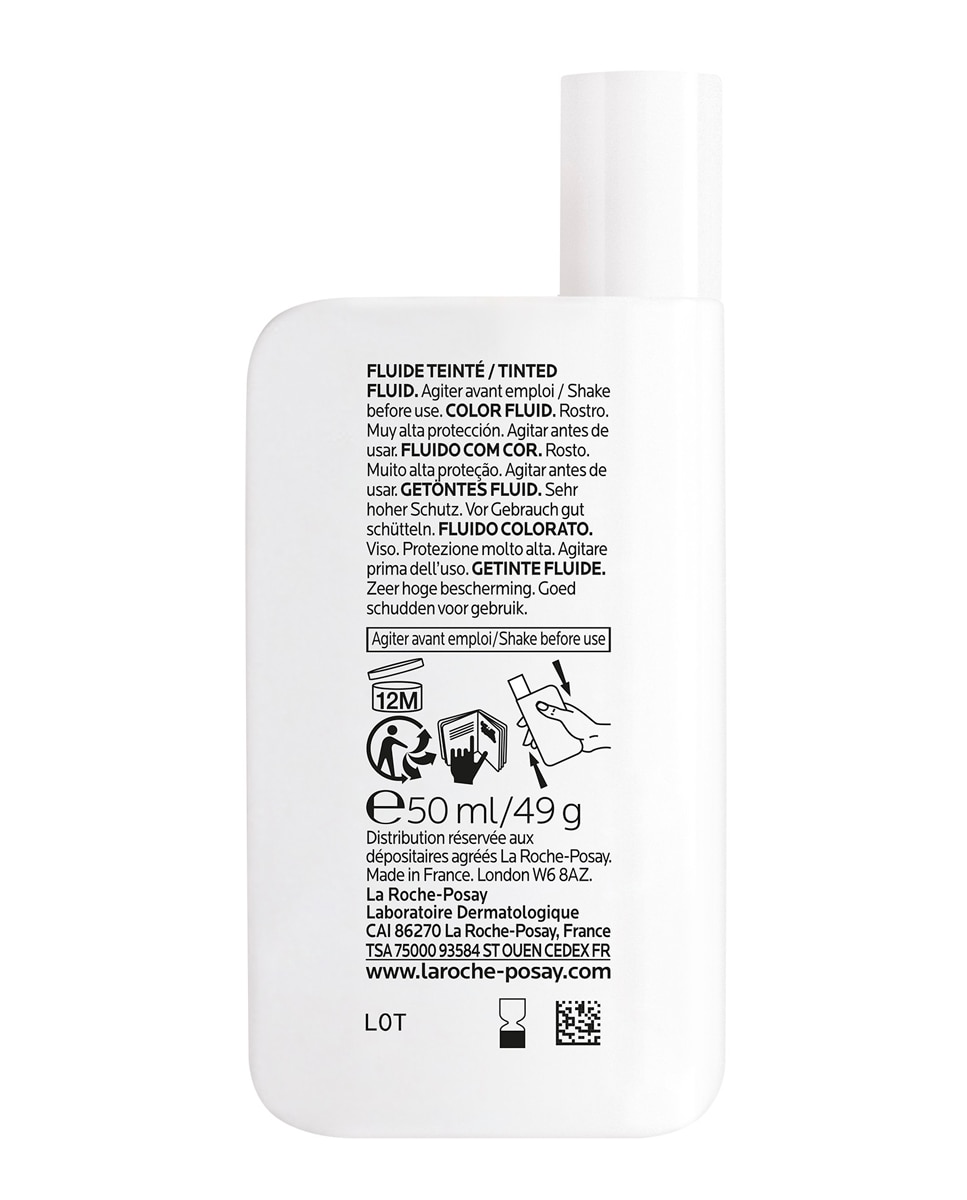 Fluido Invisible SPF50+ Con Color Anthelios UV-MUNE 400 50 ml La Roche ...