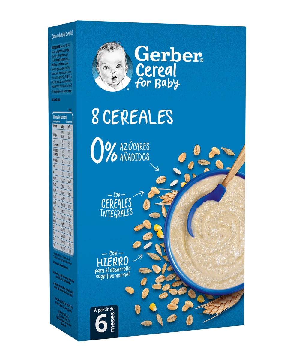 Papilla 8 Cereales Desde 6 Meses 500 g Gerber · Gerber · El Corte Inglés