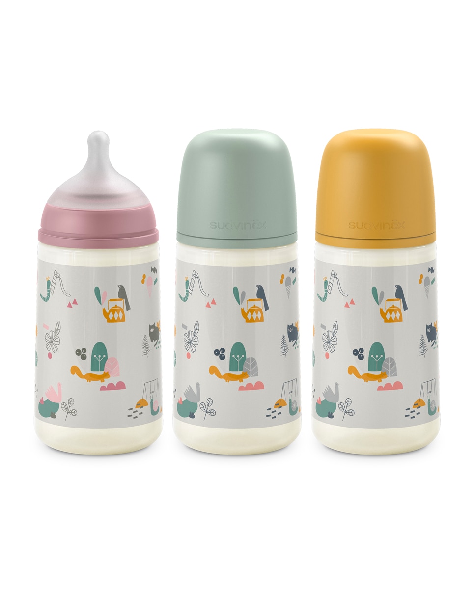 Biberón Suavinex 270 ml con tetina fisiológica SX Pro de flujo medio +0 ...