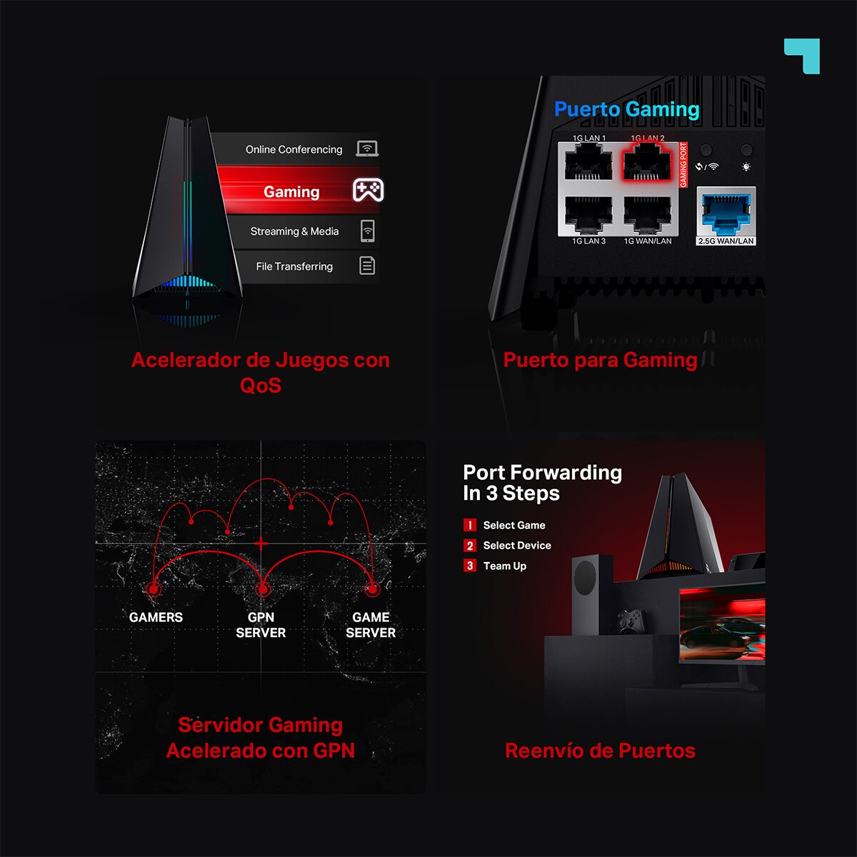 Router Gaming Wi-Fi 6E TP-Link Archer GXE75 AXE5400 de Triple Banda con ...