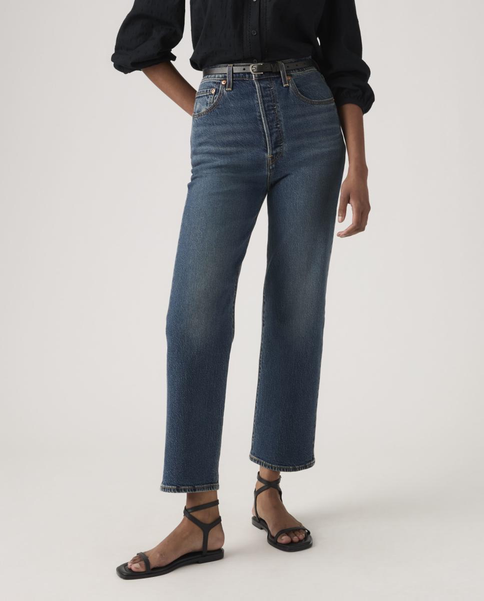 Vaquero recto Ribcage™ Straigh Ankle de mujer tiro alto Azul Levi's ...