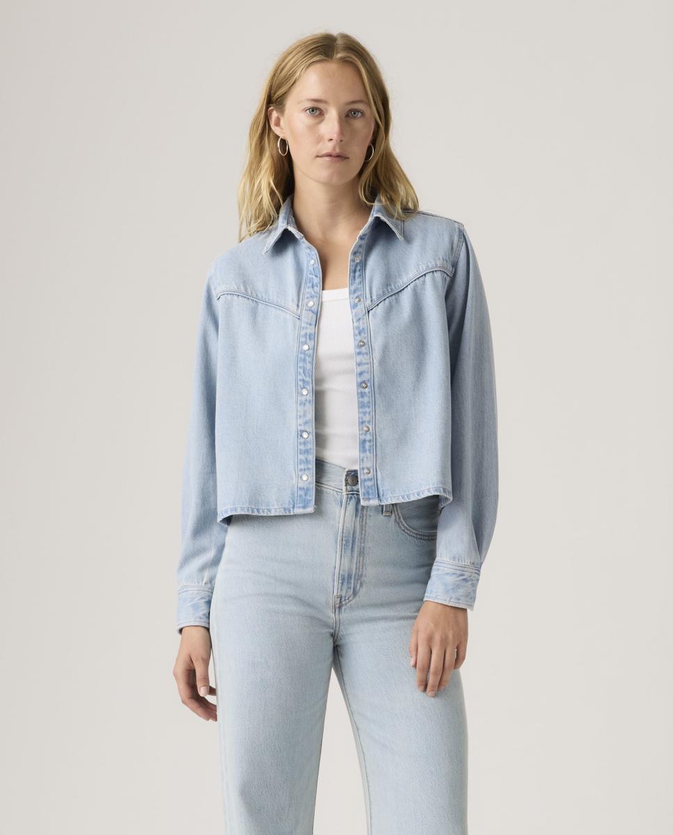 Camisa vaquera de mujer crop Azul claro Levi's · El Corte Inglés