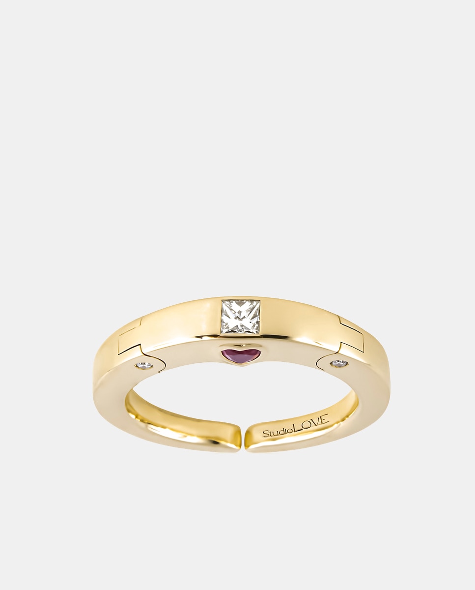 Anillo Studiolove de oro, diamantes y rubí Rojo · El Corte Inglés