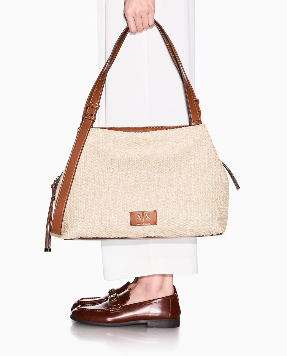 Bolso de mujer "Alice" shopper efecto rafia Marrón Armani Exchange · El ...