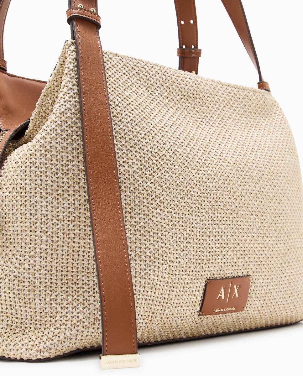 Bolso de mujer "Alice" shopper efecto rafia Marrón Armani Exchange · El ...