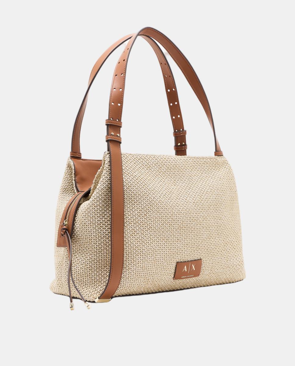 Bolso de mujer "Alice" shopper efecto rafia Marrón Armani Exchange · El ...