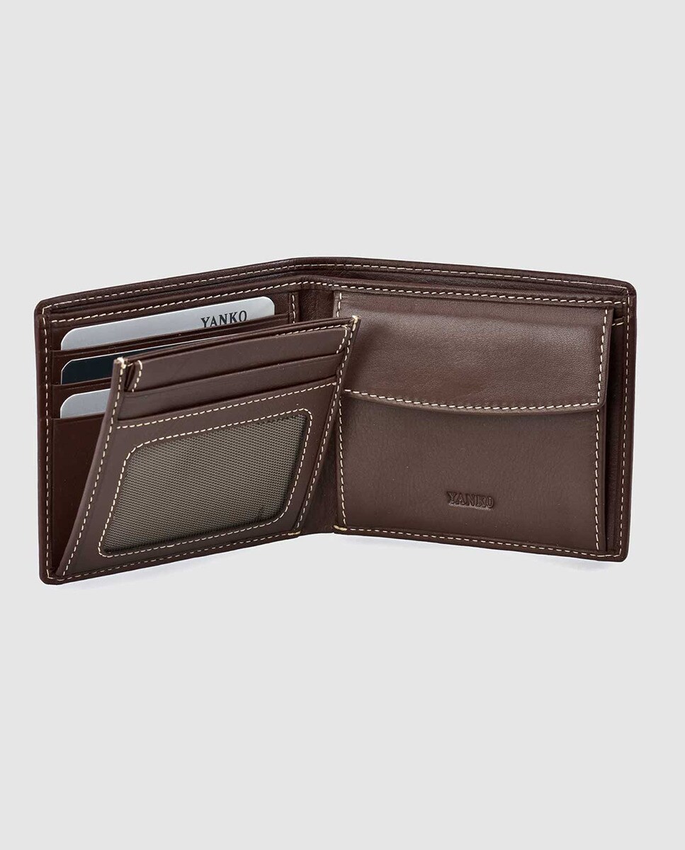 Cartera tipo americano de hombre en piel Marrón · El Corte Inglés