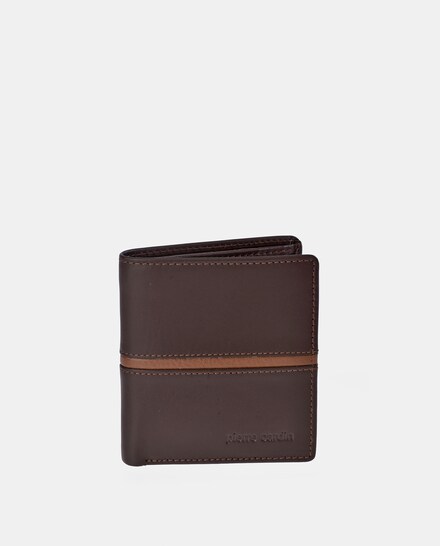 Americano Pierre Cardin compacto en piel color negro/burdeos para ...