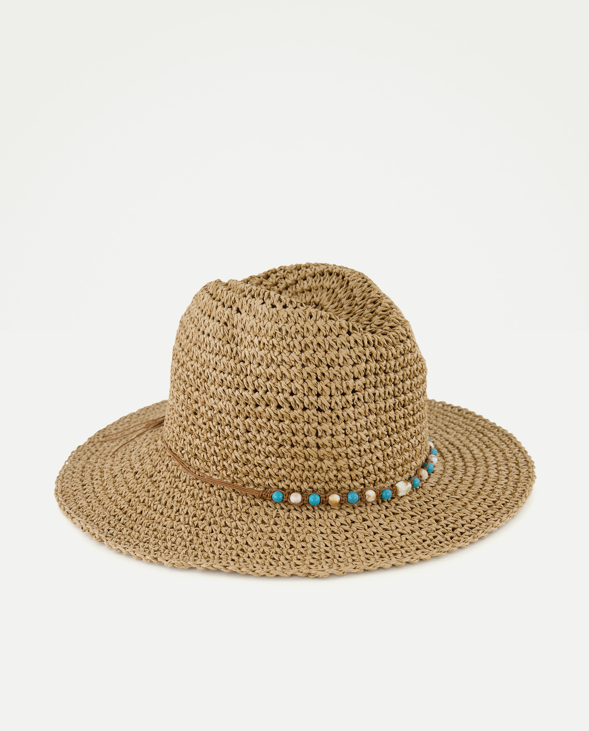 Gorro de mujer de rafia con cinta turquesa Beige Easy Wear · El Corte ...