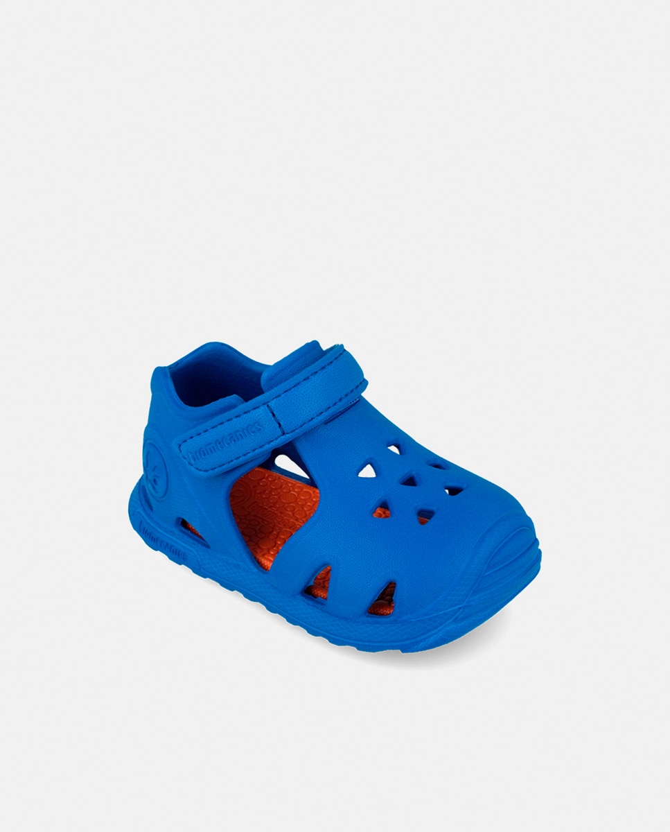 Sandalia baño de niña con velcro Azul Metálico Biomecanics · El Corte ...