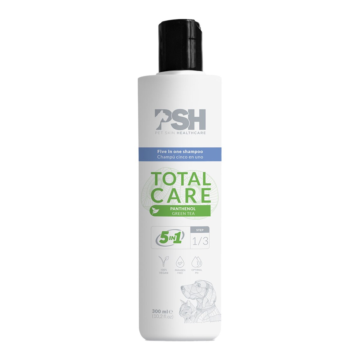 Champú para perros y gatos total care 5 en 1 PSH Cosmetics 300 ml · PSH ...