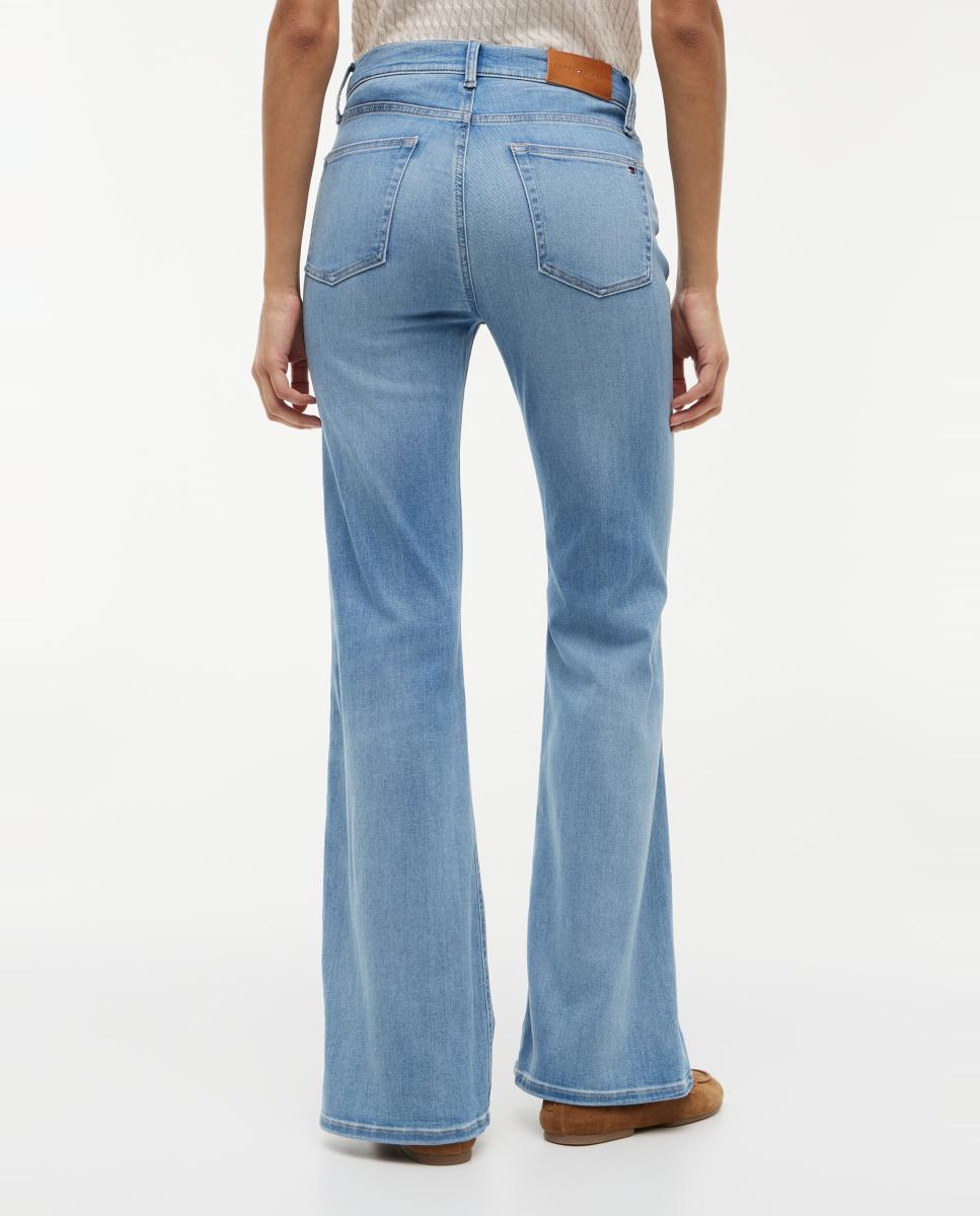 Pantalón vaquero de mujer con corte acampanado Azul claro Tommy ...