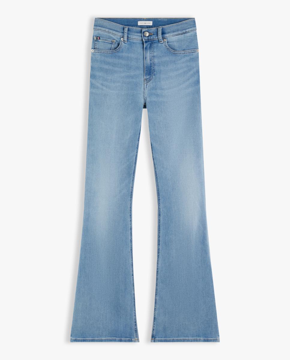 Pantalón vaquero de mujer con corte acampanado Azul claro Tommy ...