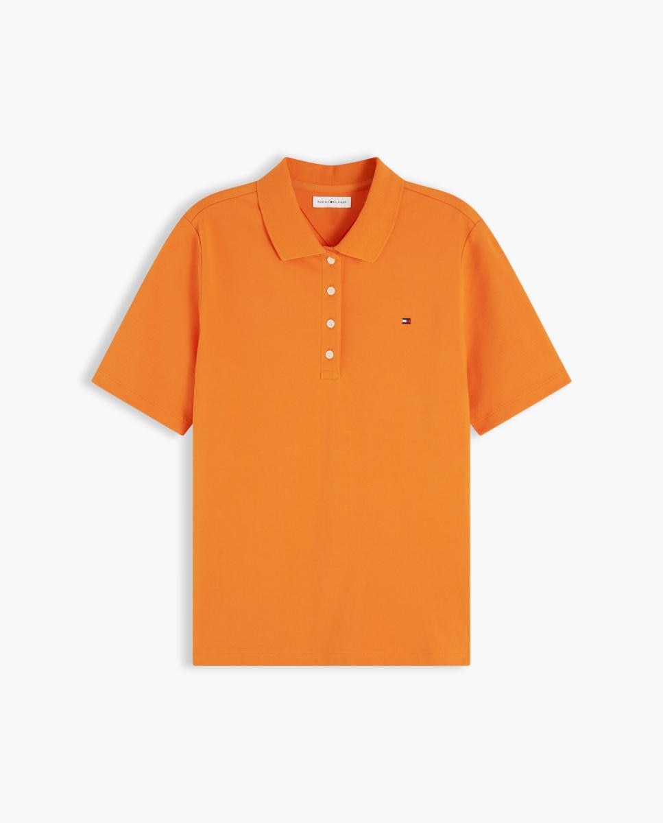 Polo de mujer de manga corta y silueta regular Naranja Tommy Hilfiger ...