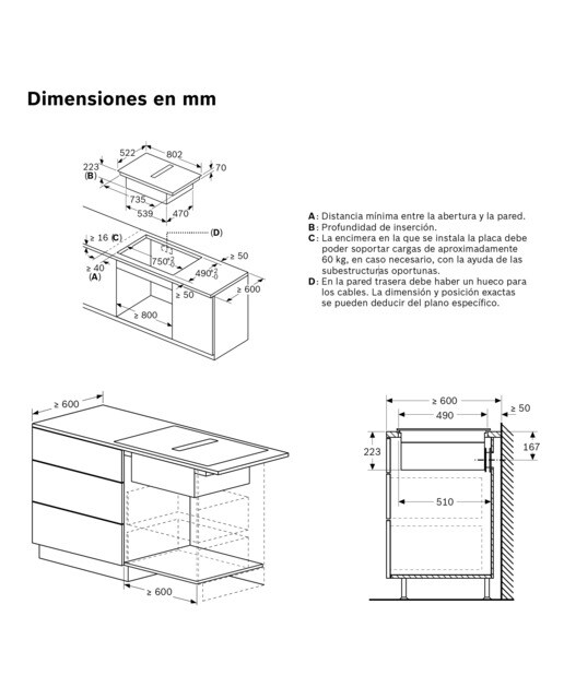 Placa de inducción Bosh con extractor integrado - PVS811B16E ...