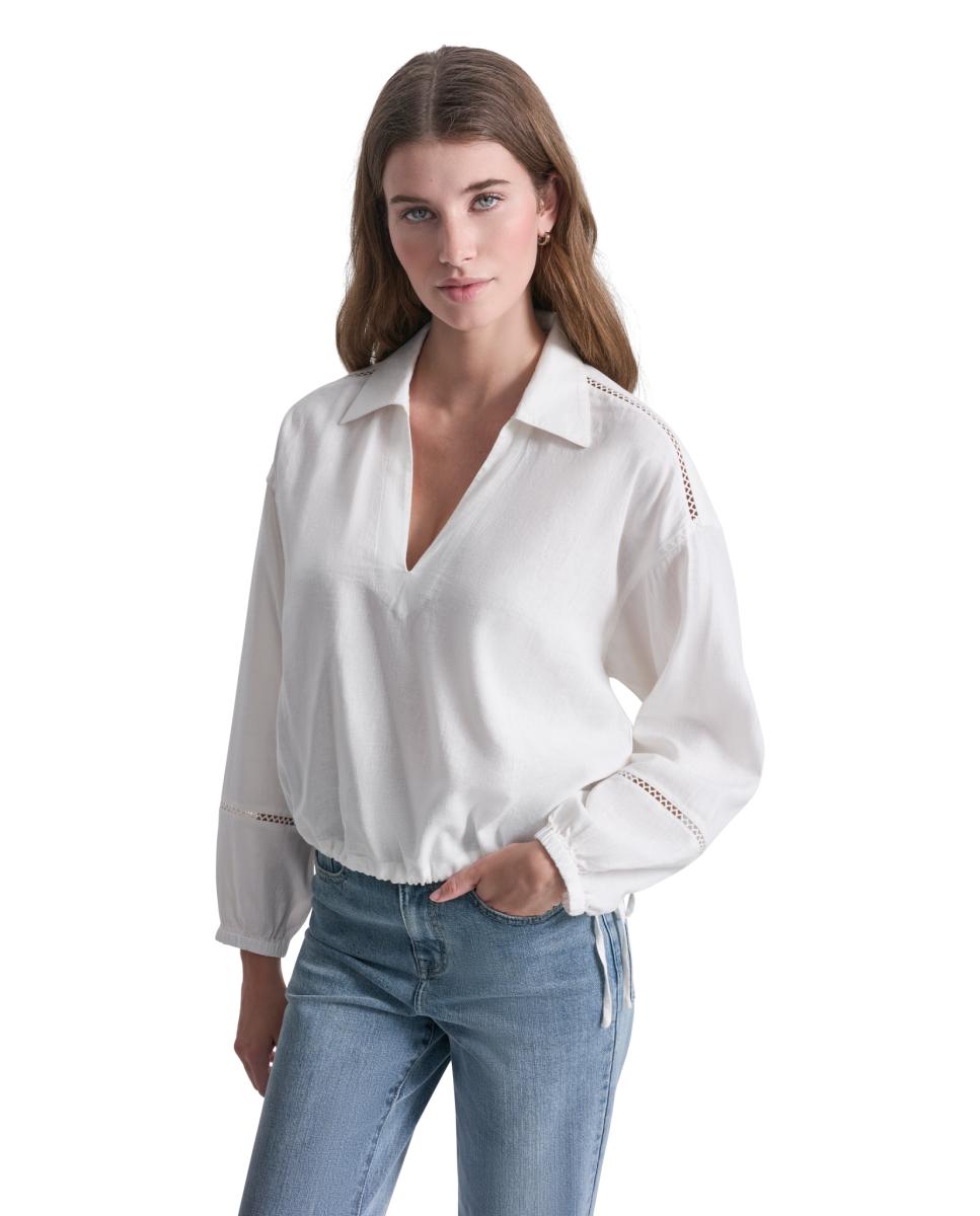 Camisa de mujer con cuello en pico Blanco Dkny Jeans · El Corte Inglés