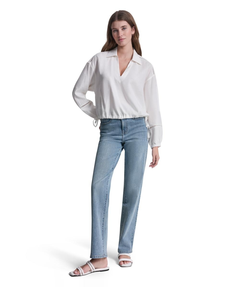 Camisa de mujer con cuello en pico Blanco Dkny Jeans · El Corte Inglés
