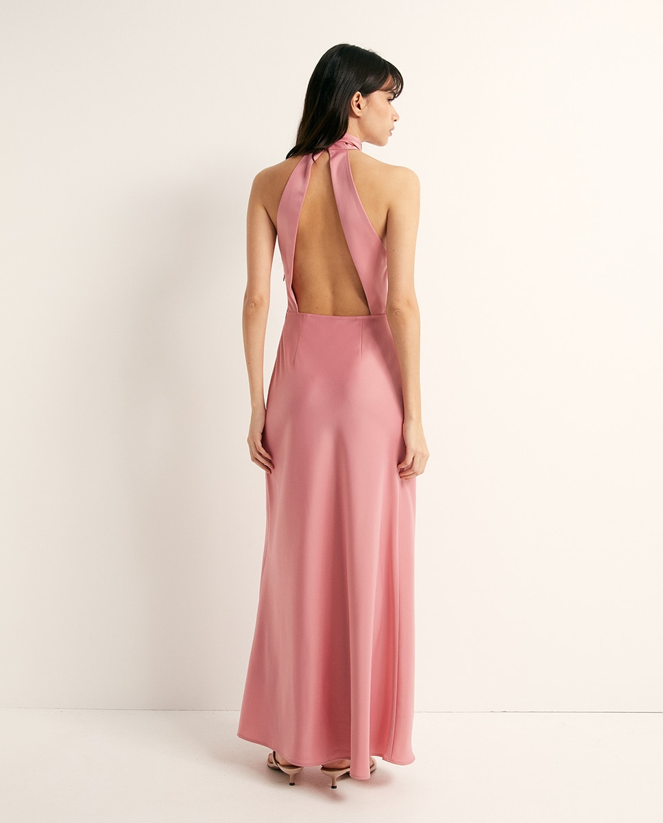 Vestido halter satinado Sfera · El Corte Inglés