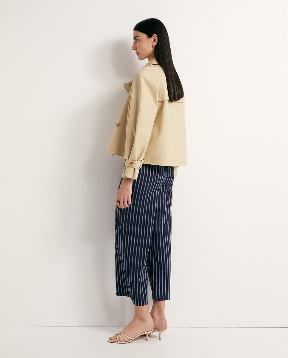 Pantalón culotte rayas Azul marino Sfera · El Corte Inglés