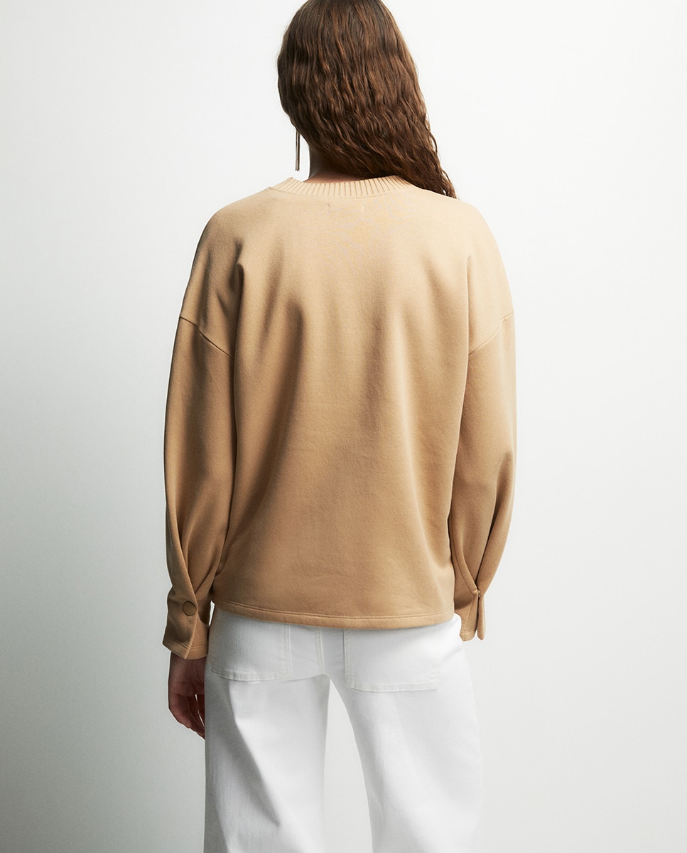 Sudadera rib básica Marrón claro Sfera · El Corte Inglés