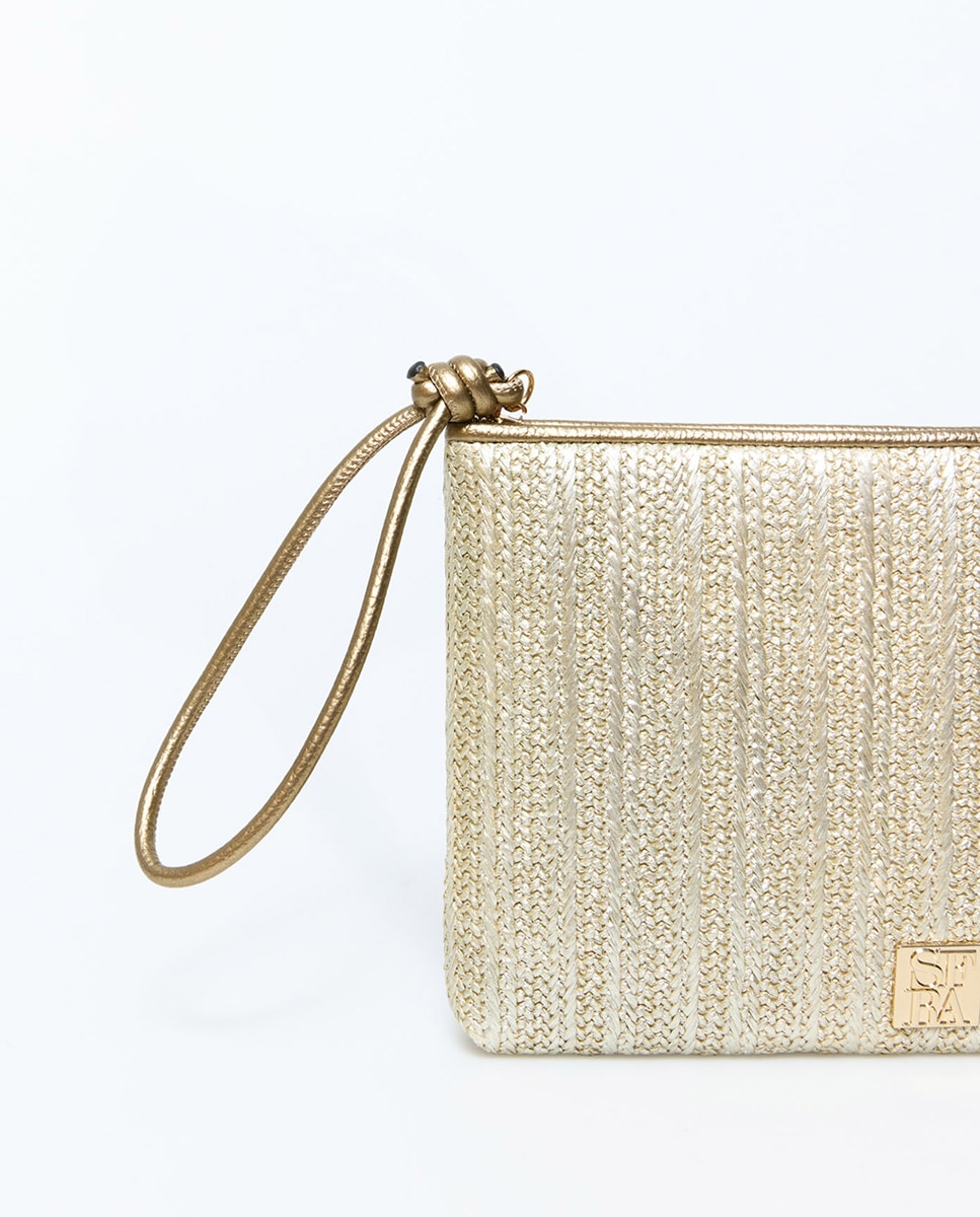 Cartera rafia metalizada Oro Sfera · El Corte Inglés