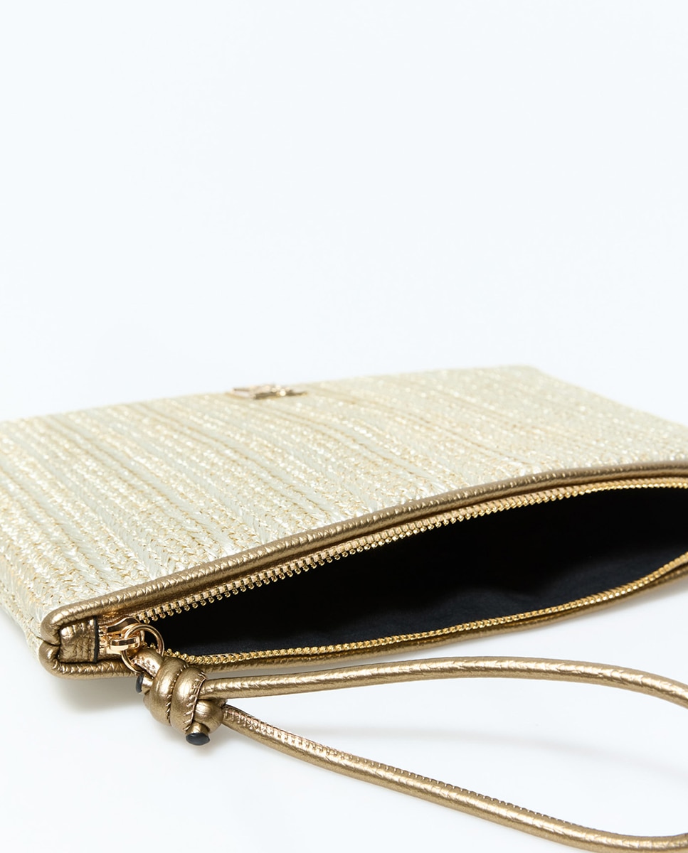 Cartera rafia metalizada Oro Sfera · El Corte Inglés