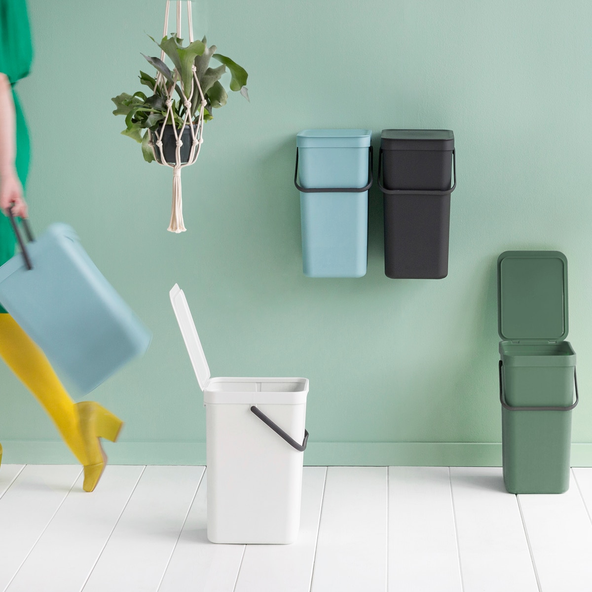 Cubo de basura para reciclar Sort&Go 16L Brabantia Gris · El Corte Inglés