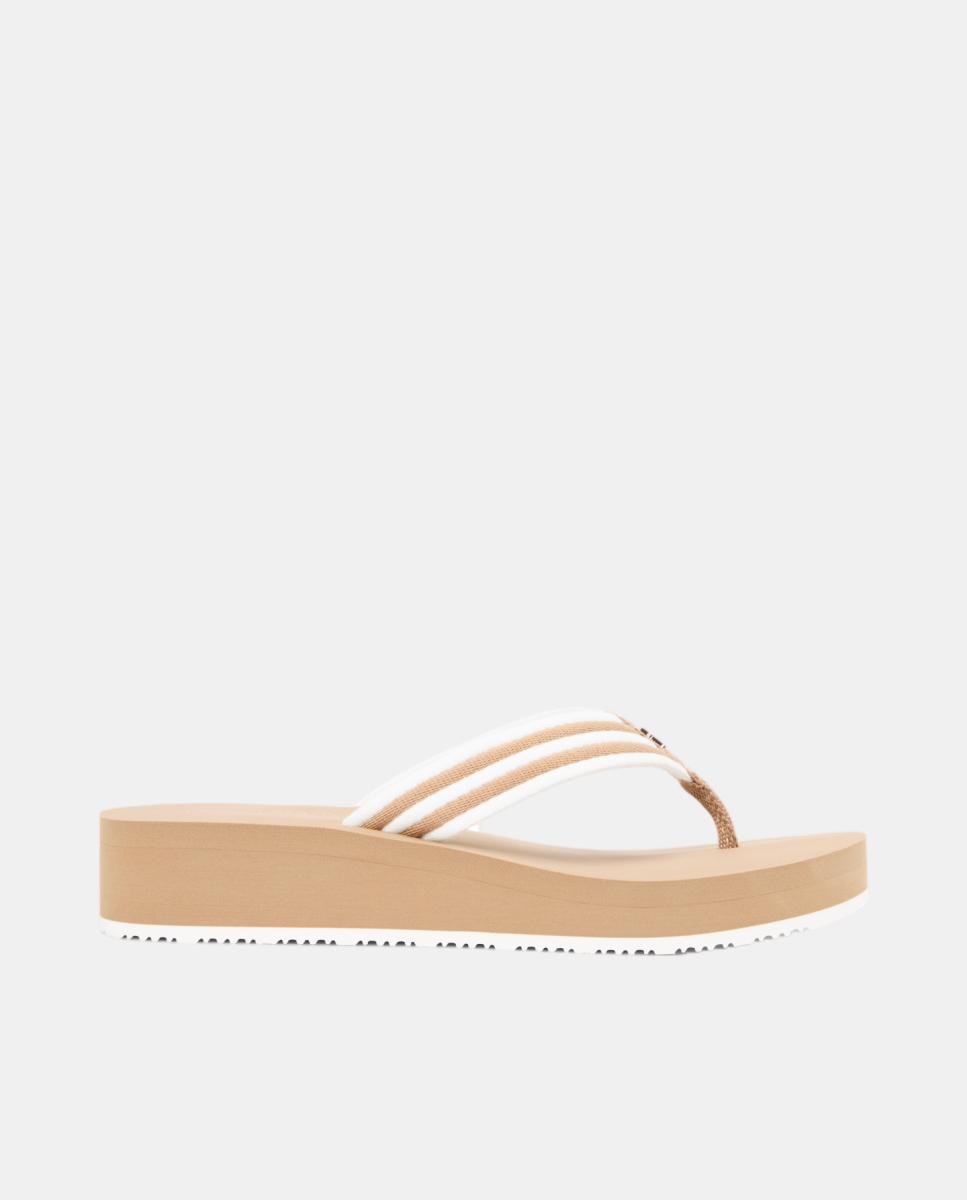 Chancla de mujer en color beige con plataforma de Tommy Hilfiger Beige ...