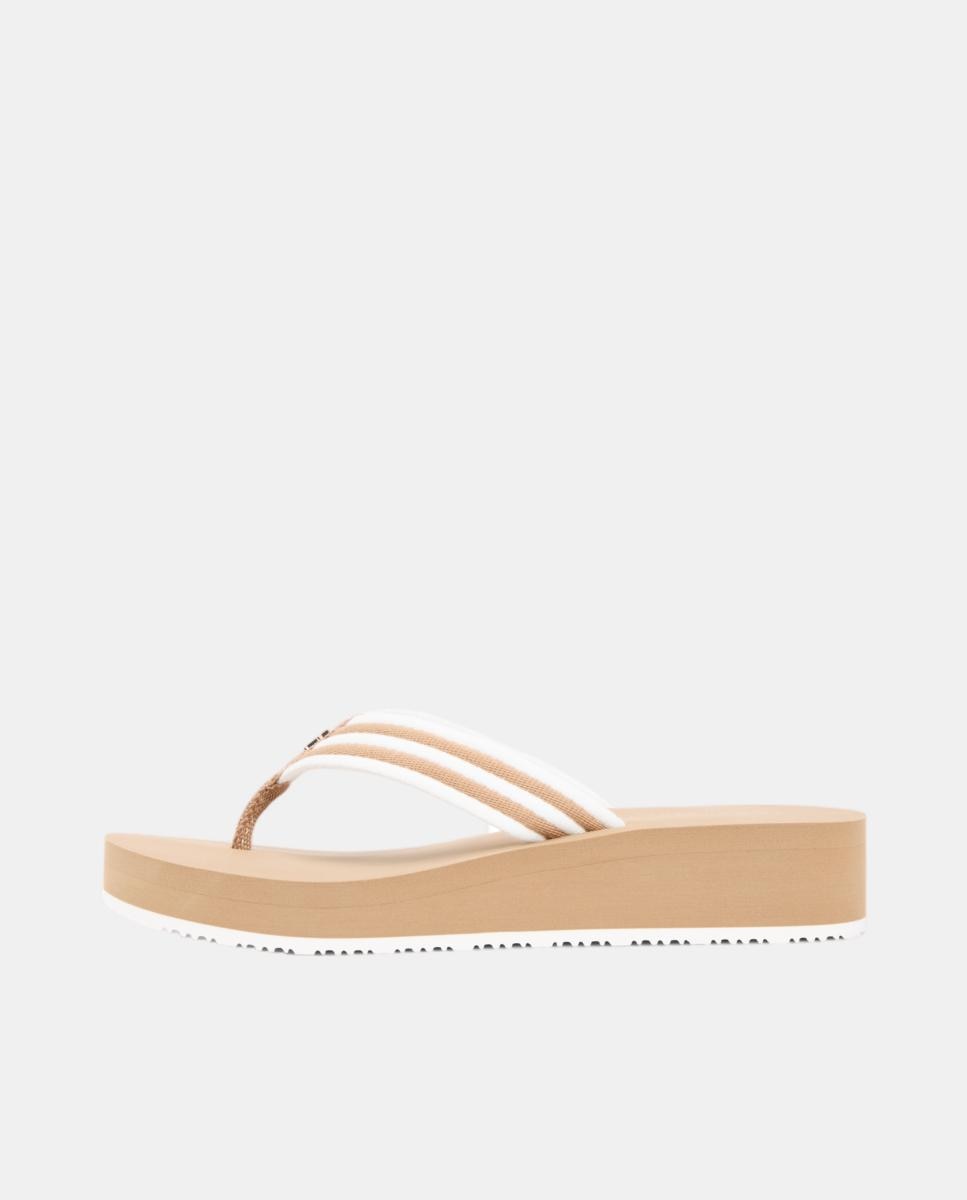 Chancla de mujer en color beige con plataforma de Tommy Hilfiger Beige ...