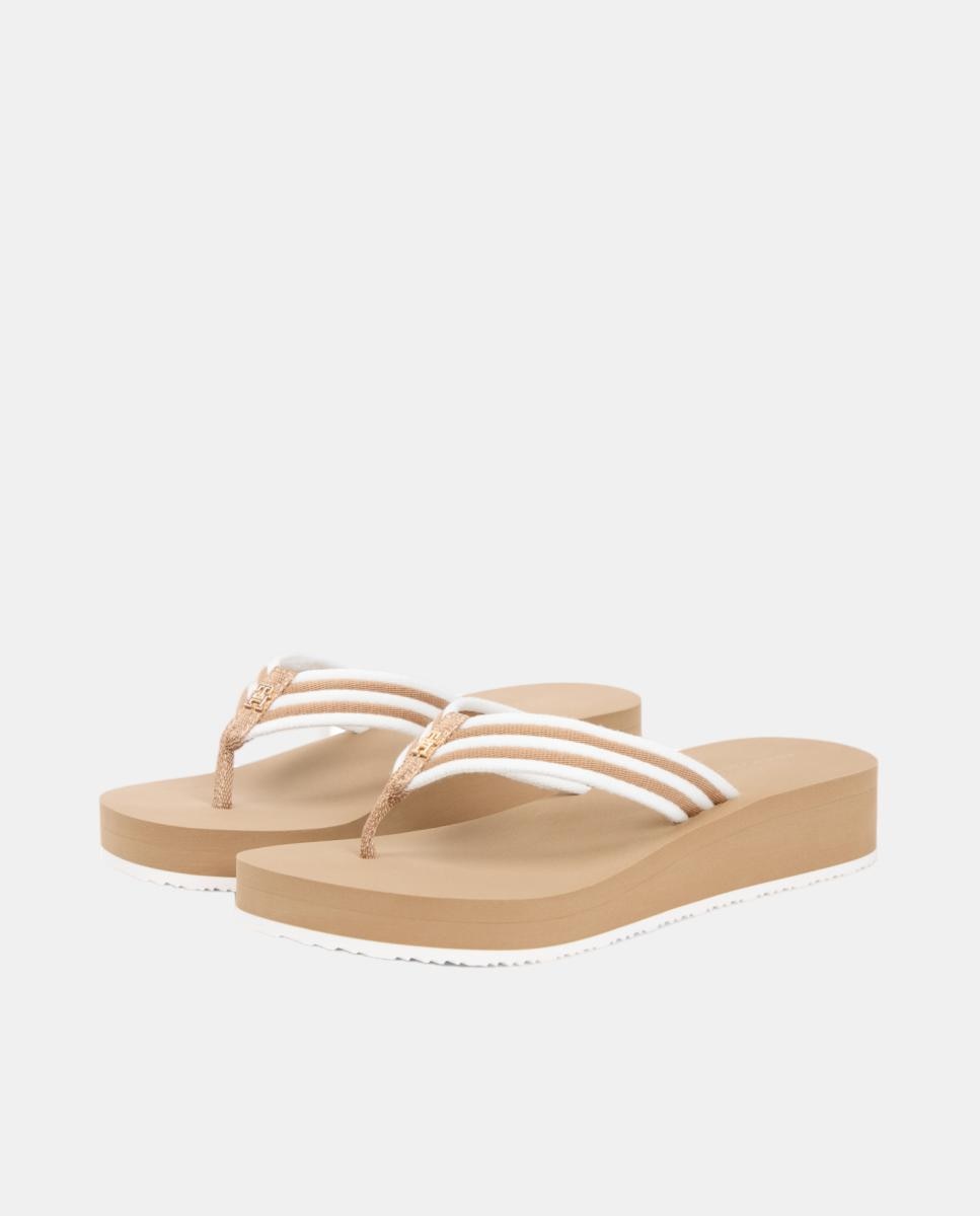 Chancla de mujer en color beige con plataforma de Tommy Hilfiger Beige ...