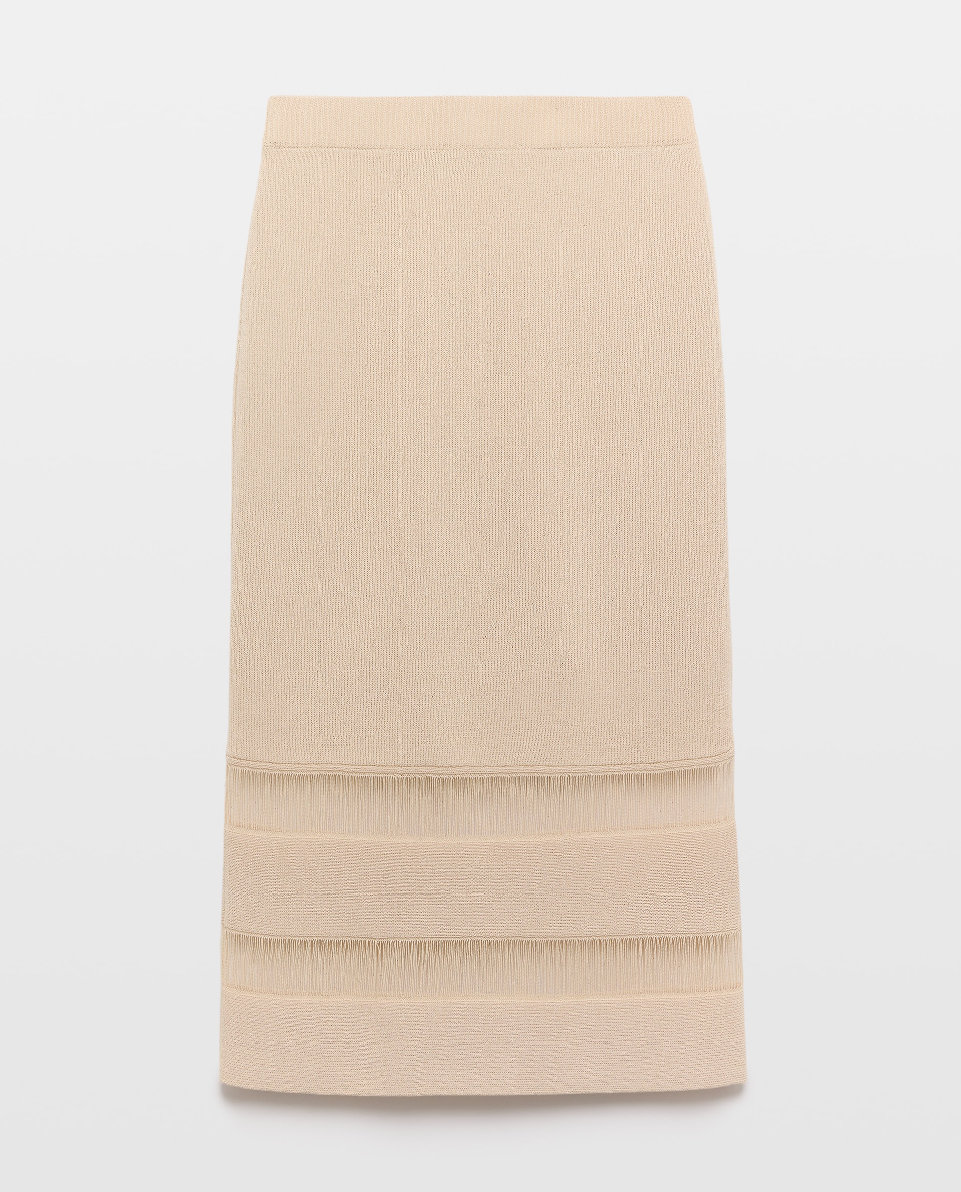 Falda recta midi con líneas verticales Beige Woman Limited El Corte ...