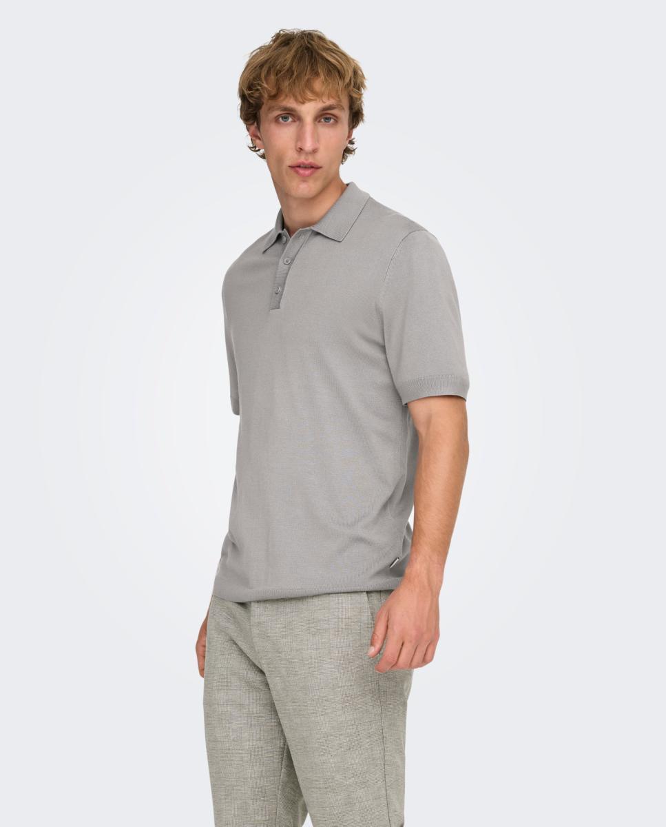 Polo de punto de hombre regular fit Gris Only & Sons · El Corte Inglés