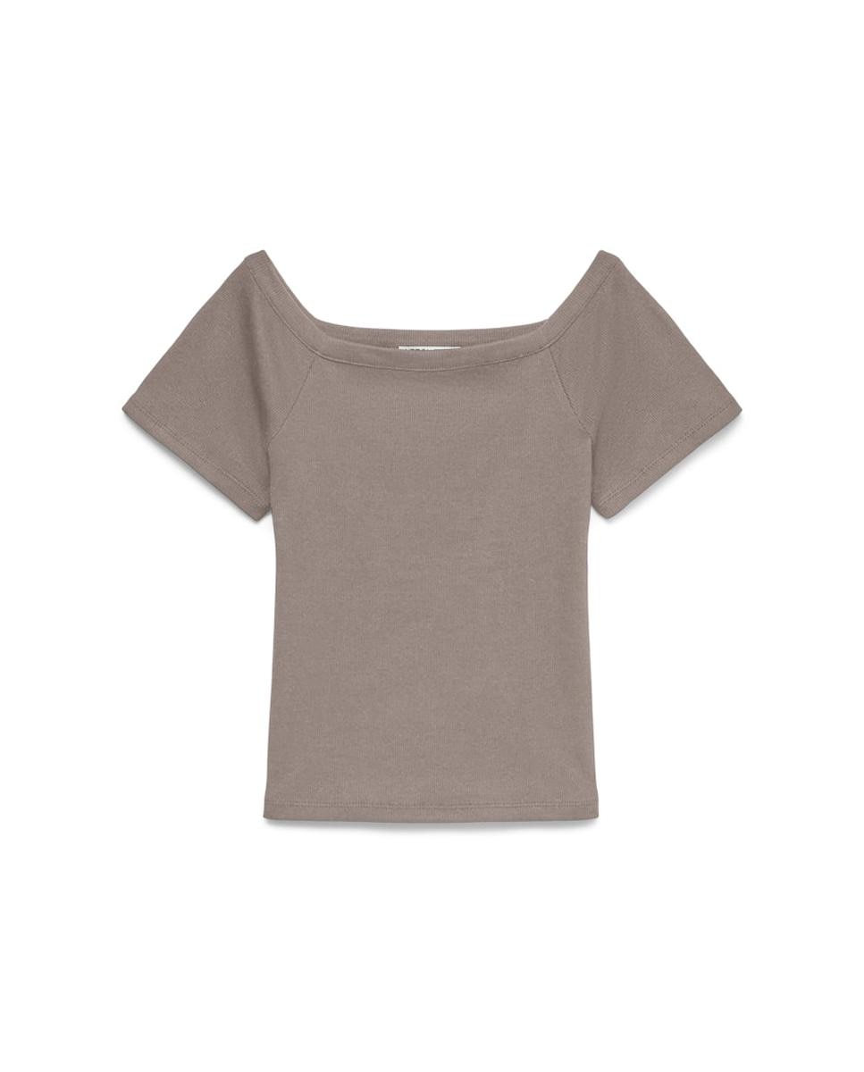 Top mujer cuello redondeado de manga corta Topo Vero Moda · El Corte Inglés