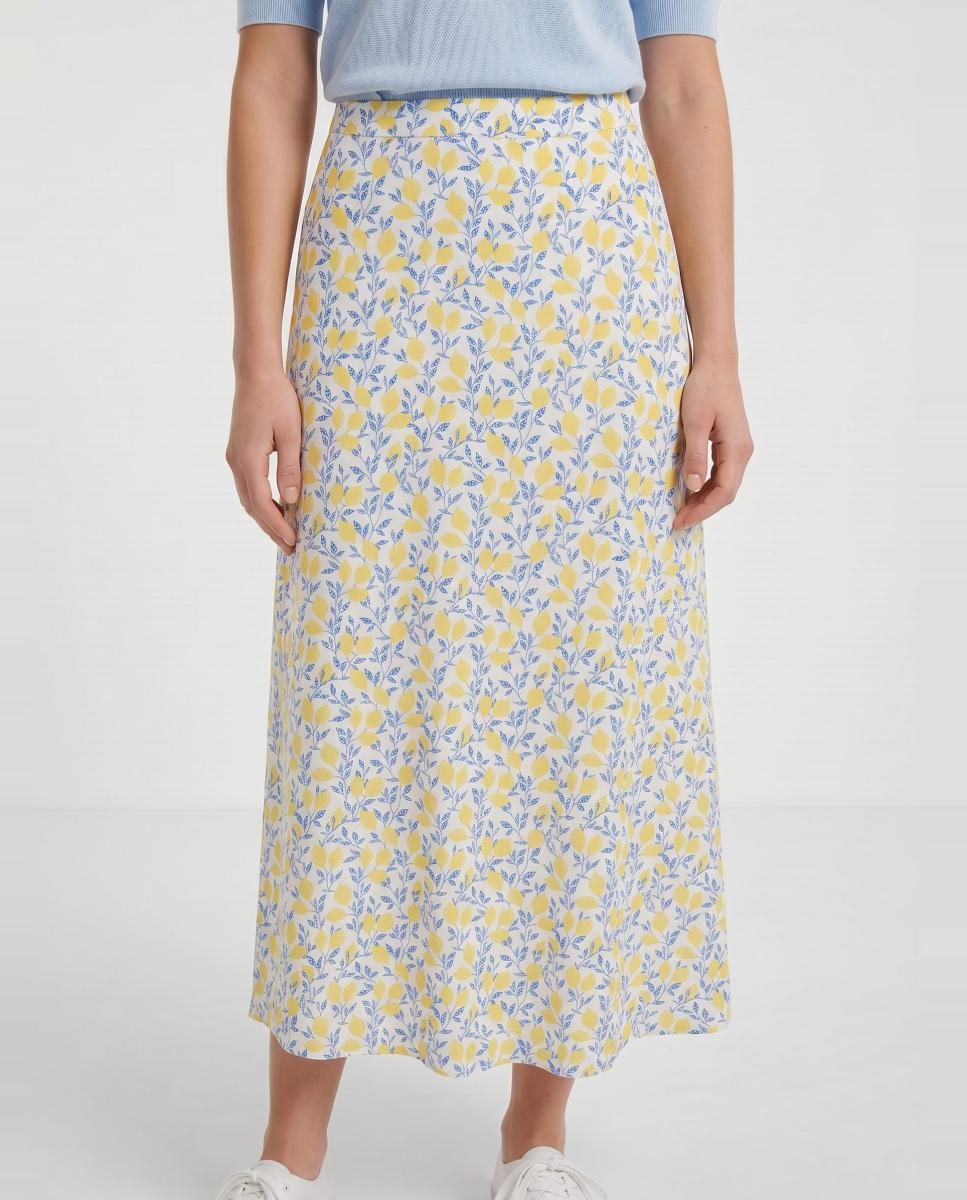 Falda mini de estampado de limones de mujer Pieces · El Corte Inglés