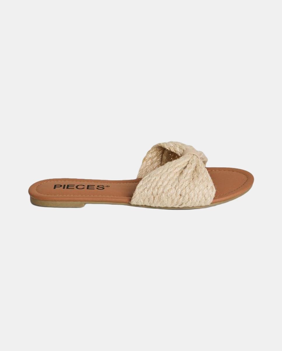 Sandalia plana de yute de mujer Crudo Pieces · El Corte Inglés