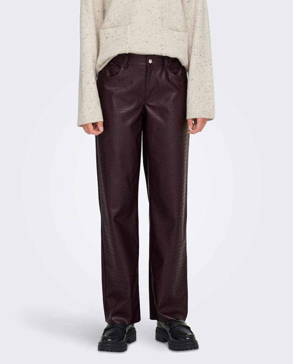 Pantalón de mujer largo de corte recto Burdeos jdy · El Corte Inglés