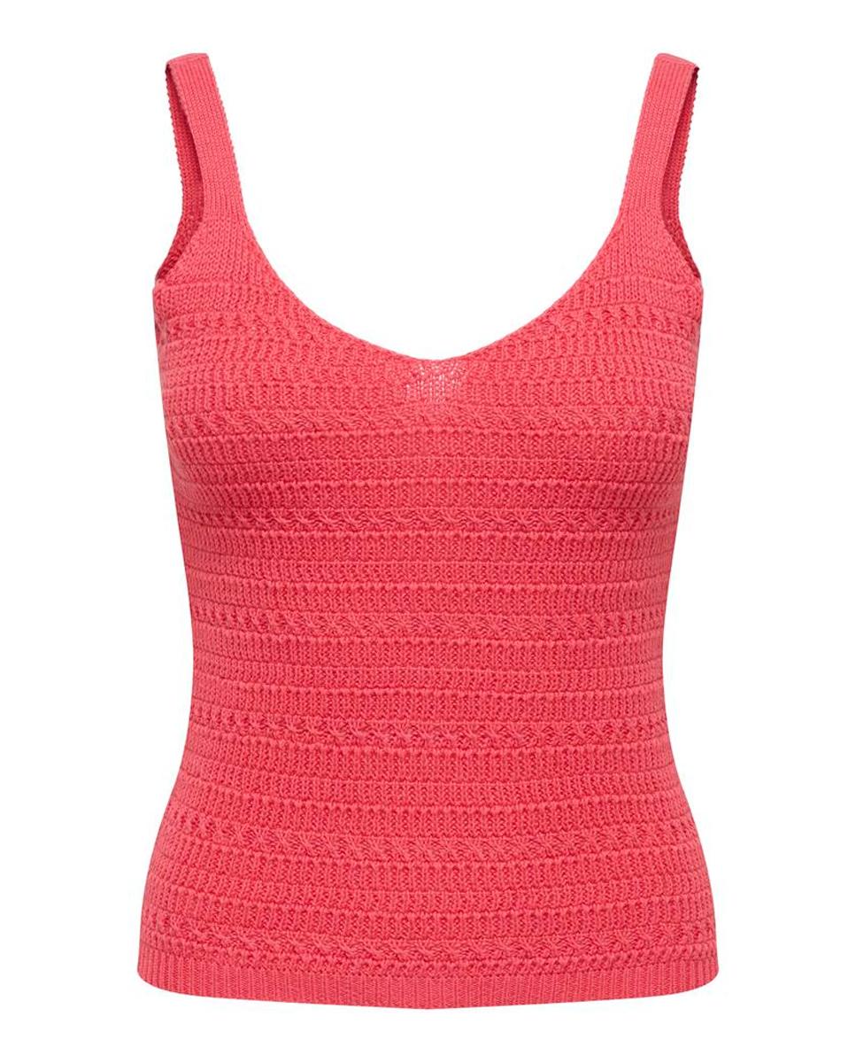 Top de punto de mujer tirantes con cuello pico Rosa jdy · El Corte Inglés