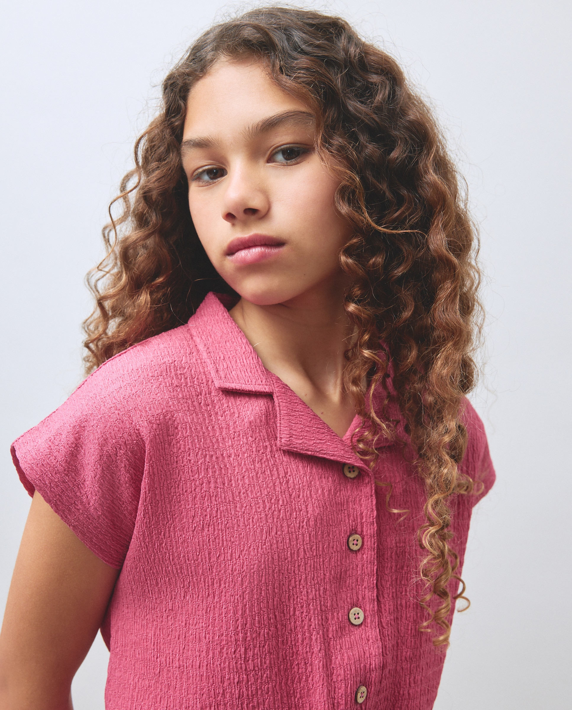 Camisa crop de niña con nudo 230 Rosa oscuro Kids El Corte Inglés · El ...