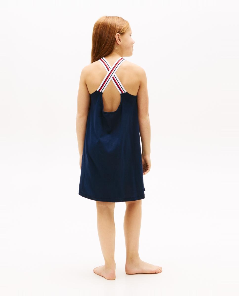 Vestido de niña de tirantes y logo bandera Azul · El Corte Inglés