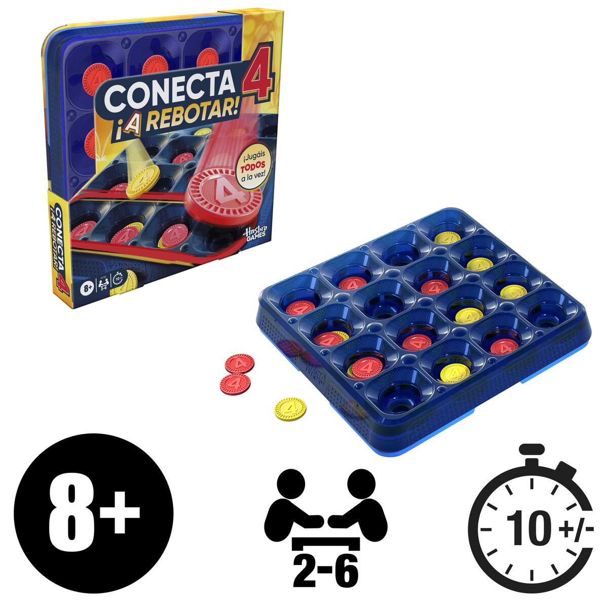 Juego de mesa Conecta 4 ¡A rebotar! Connect 4 Hasbro · Hasbro Gaming ...