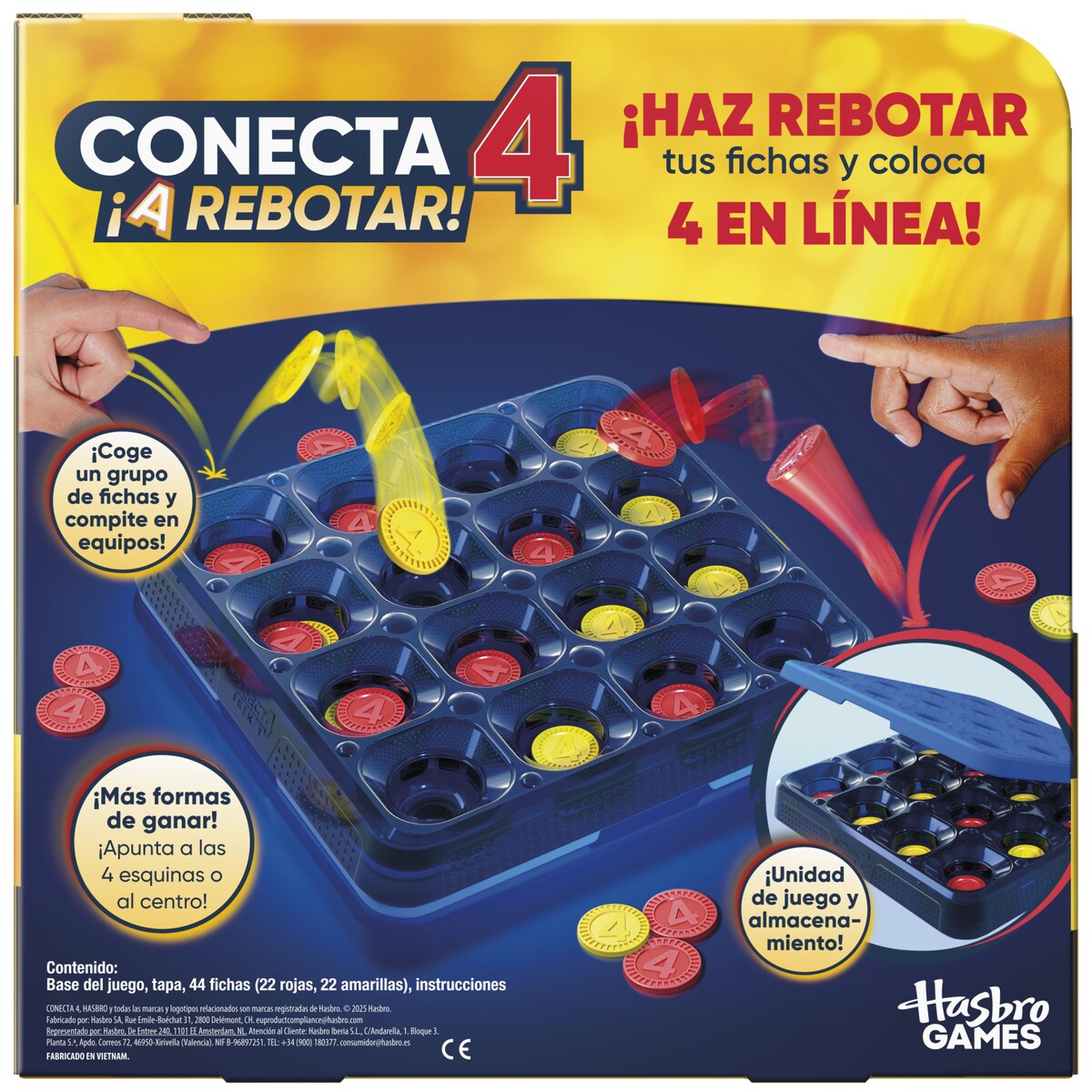 Juego de mesa Conecta 4 ¡A rebotar! Connect 4 Hasbro · Hasbro Gaming ...