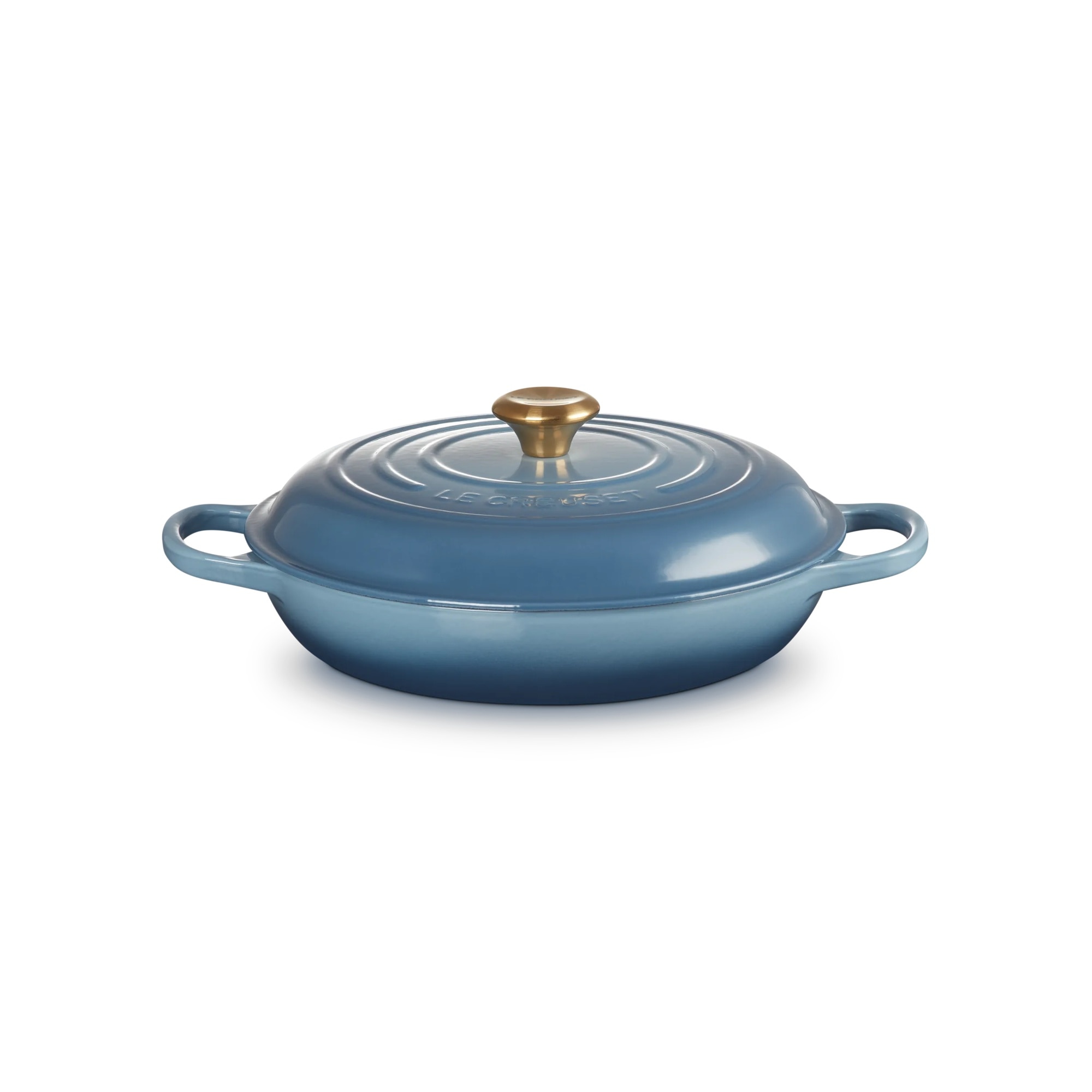 Cacerola baja de hierro fundido Le Creuset Azul claro Cacerola de 30 cm ...