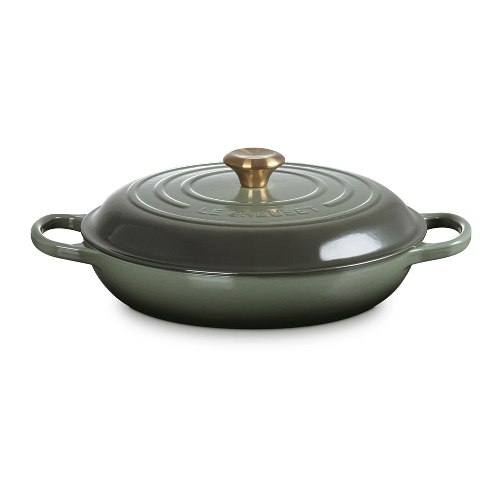 Cacerola baja de hierro fundido Le Creuset Verde oscuro Cacerola de 30 ...