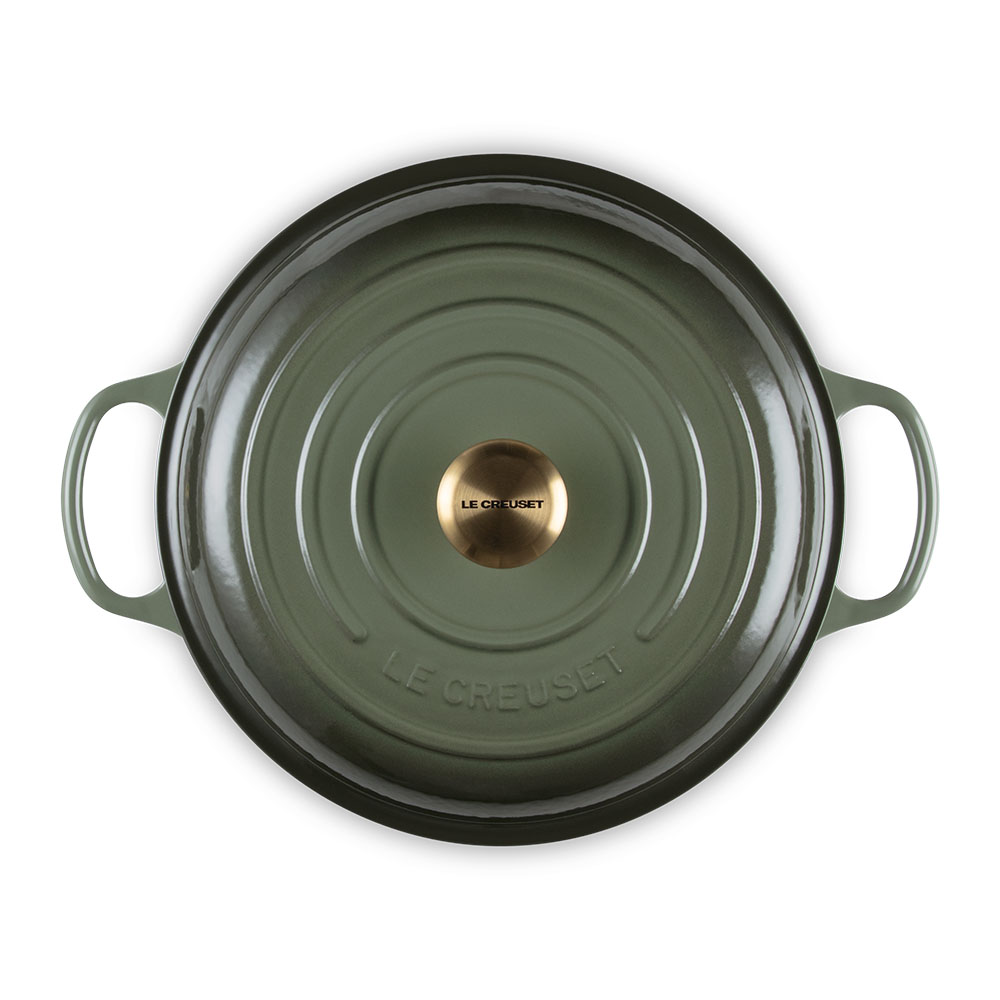 Cacerola baja de hierro fundido Le Creuset Verde oscuro Cacerola de 30 ...